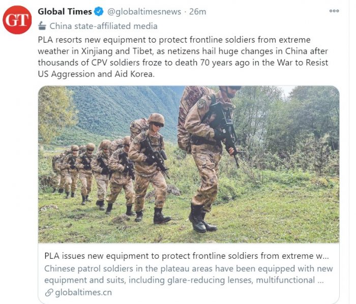 China 'DELETES' Tweet On PLA Soldiers Freezing To Death As Beijing ...